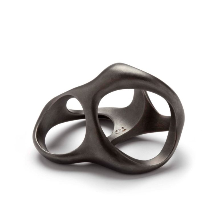 3-i-én ring - sort oxideret sterlingsølv, model 2 - Emquies ...